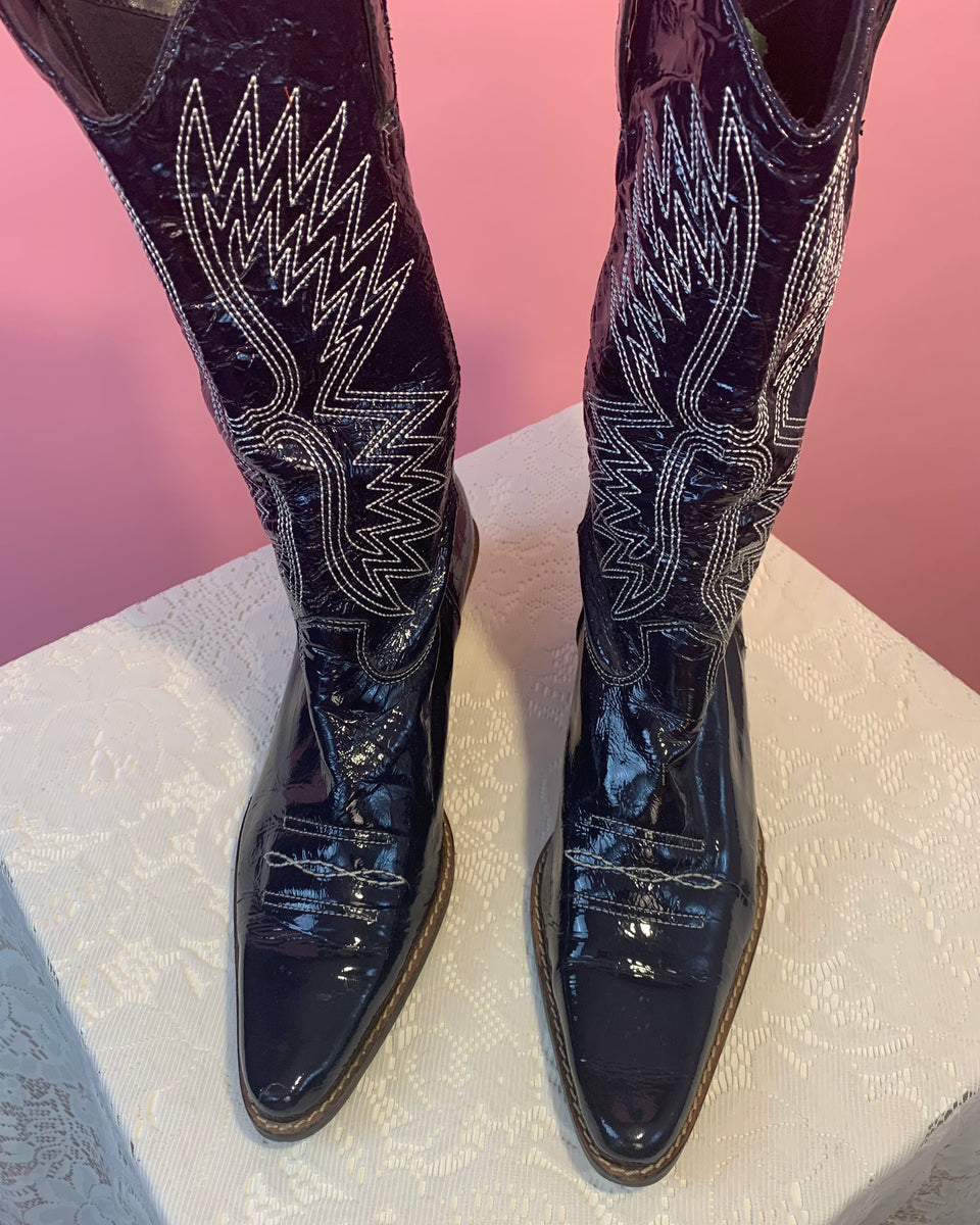 Patent leather pointy cowboy boots – Shop Journal Vintage